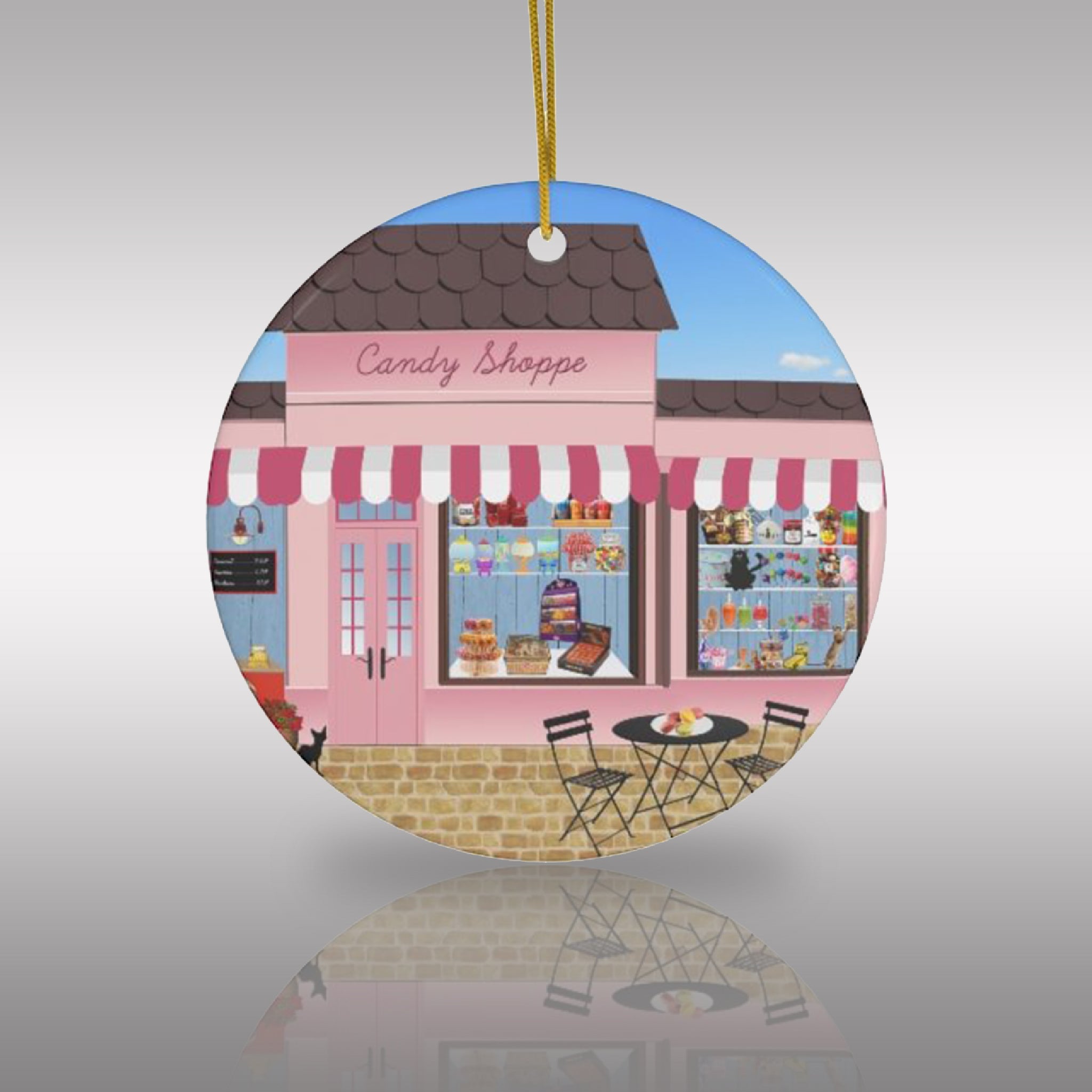 Candy Shop Cafe Ceramic Ornament, Sweets Cafe Decor | Christmas Market ...