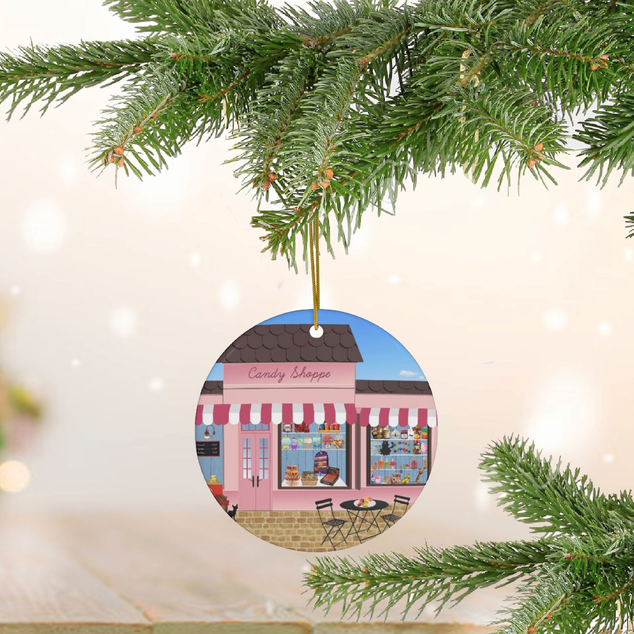 Candy Shop Cafe Ceramic Ornament, Sweets Cafe Decor | Christmas Market ...