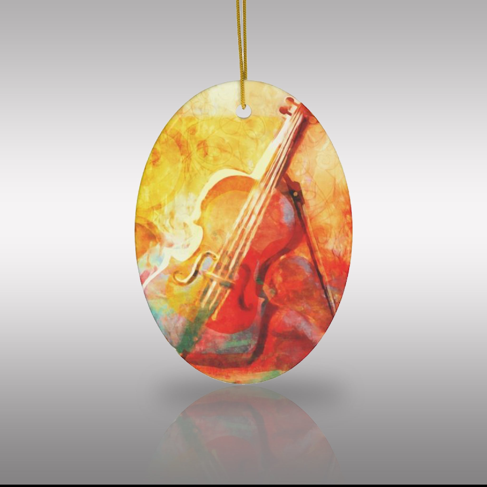Painted Violin Ceramic Ornament, Classical Instruments Orchestra Decor ...